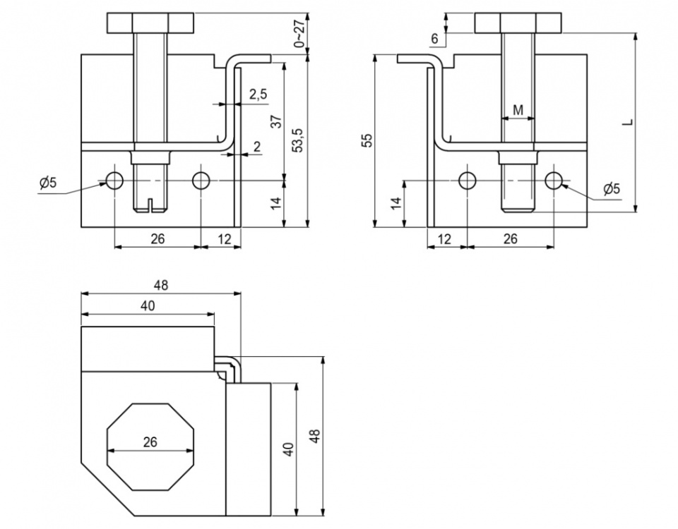 Cabinet Unit Plinth Adjuster Foot with Bracket - solmer.co.uk